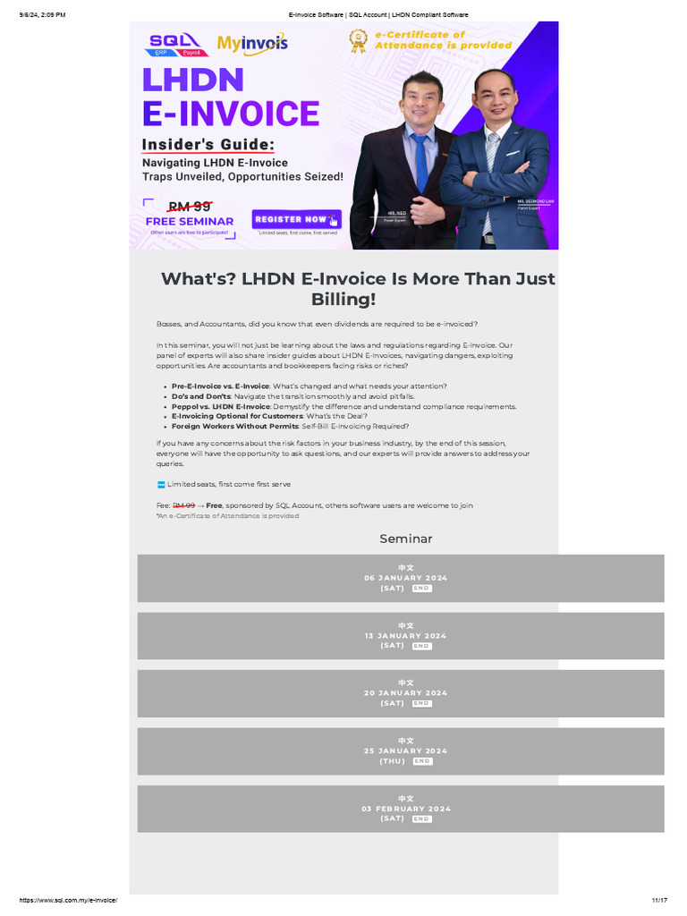 E-Invoice Software - SQL Account - LHDN Compliant Software | PDF