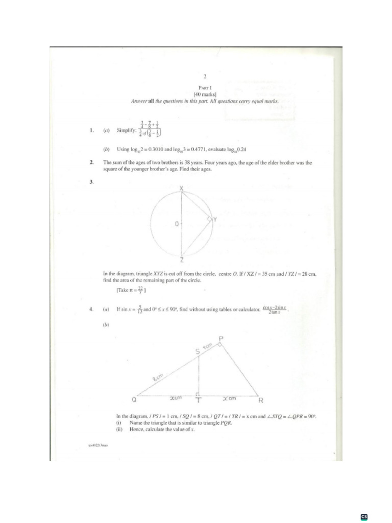 CORE MATHS 24 LIKELY QUESTION | PDF