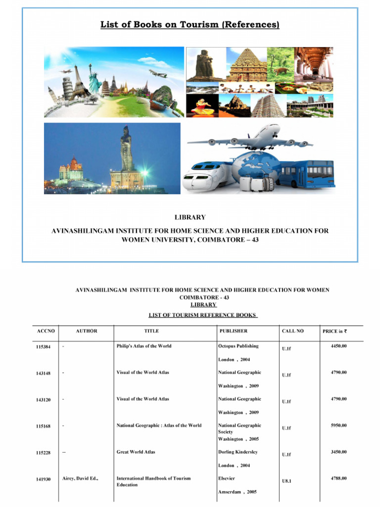 Tourism Reference Books | PDF