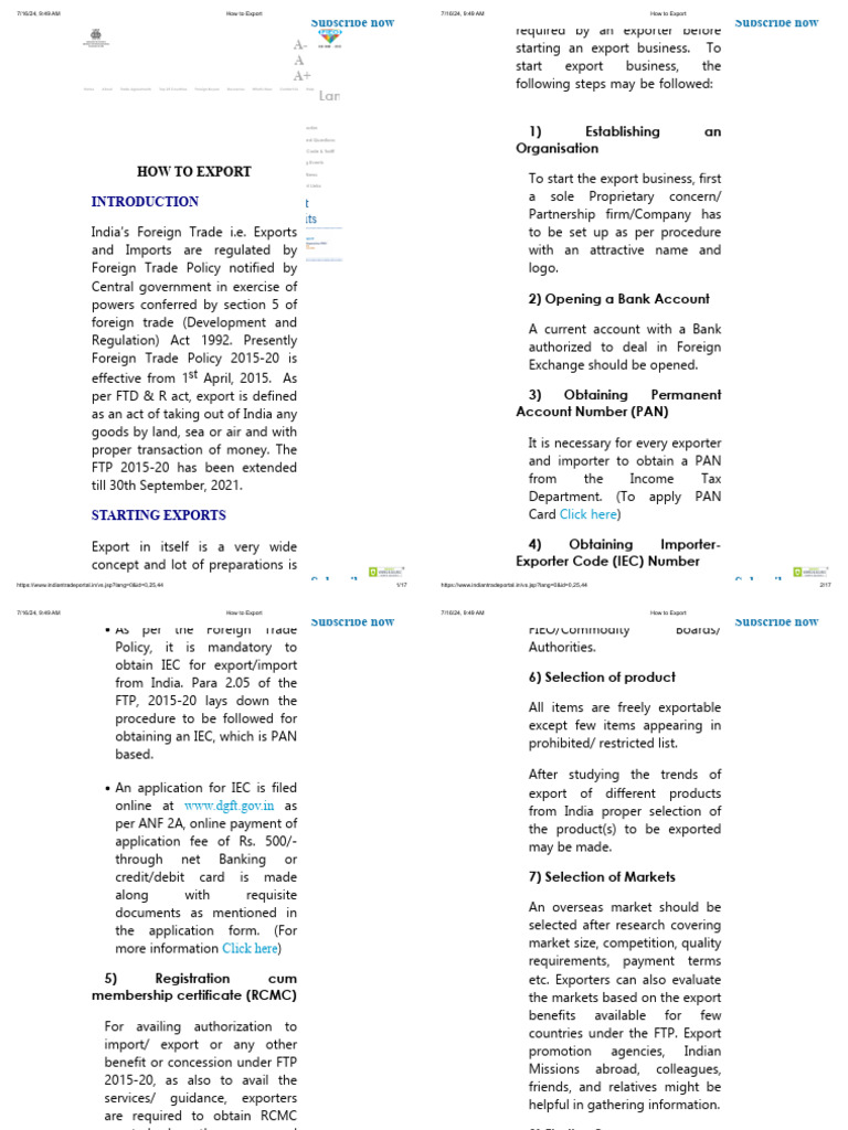 How To Export | PDF | Procurement | Business