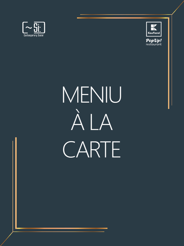 Meniu A La Carte | PDF