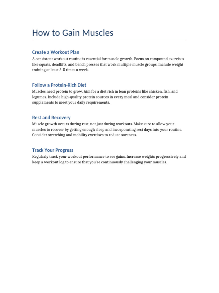 How To Gain Muscles | PDF