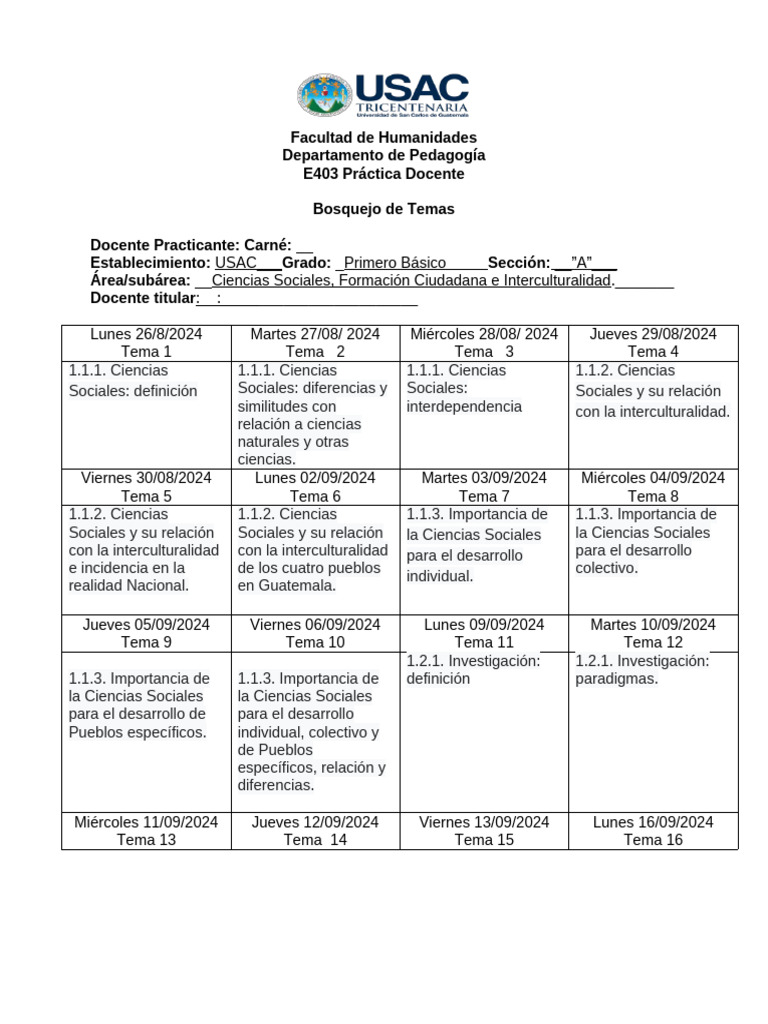 BOSQUEJO - DE - TEMAS, Imprimir | PDF | Investigación social | Ciencias sociales