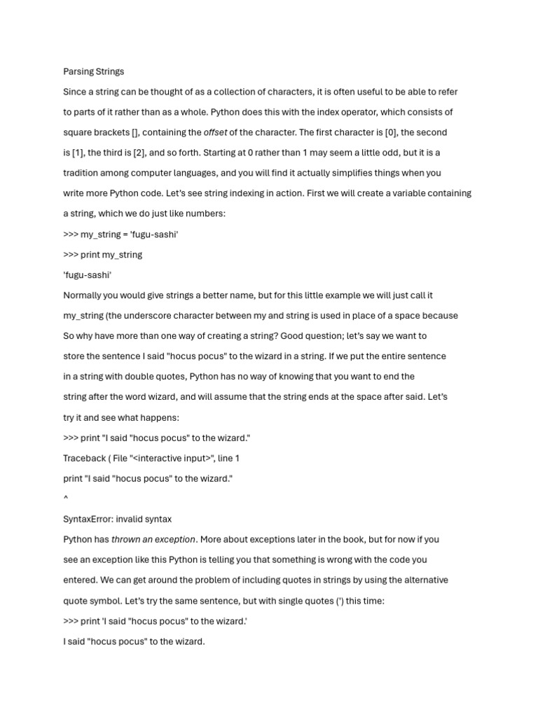 Parsing Strings | PDF