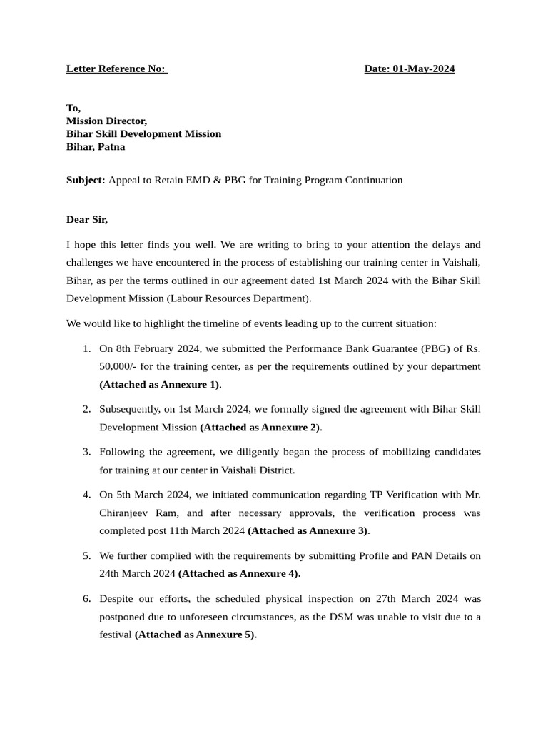 Letter to BSDM | PDF