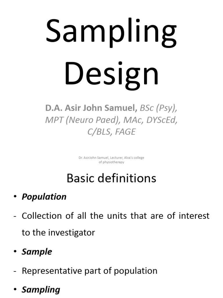 Sampling Design | PDF