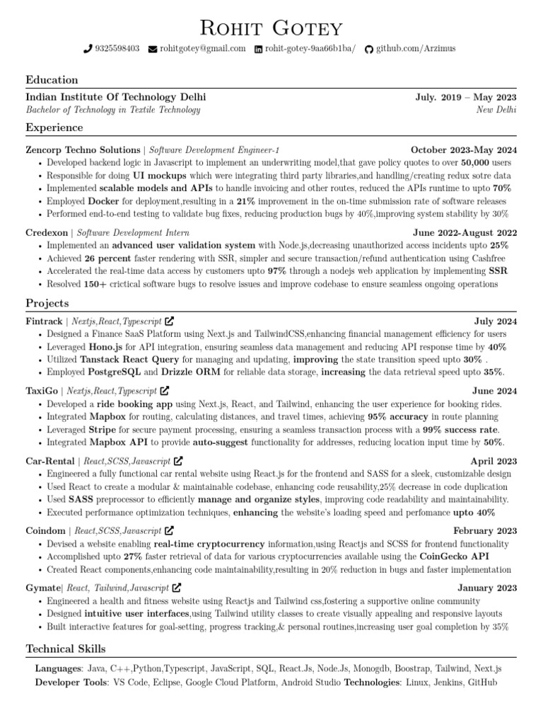 Resume_Rohit | PDF