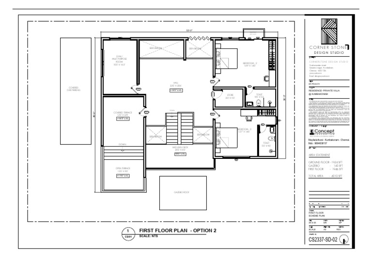 MR - Prasath Residence - R03 - First Floor Plan - Option 2 | PDF