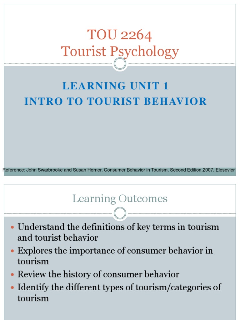 LU1-Introduction to Tourist Behavior | Consumer Behaviour | Tourism