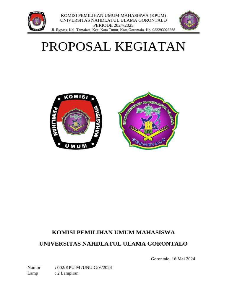 Proposal Kegiatan Kpum | PDF