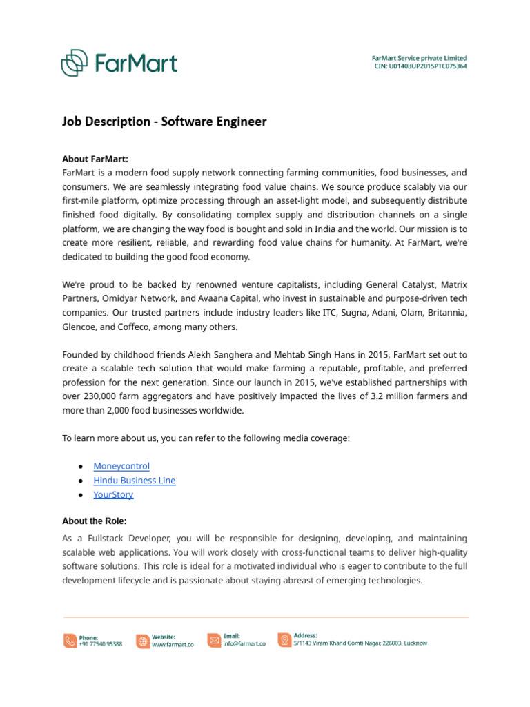 JD - Software Engineer | PDF