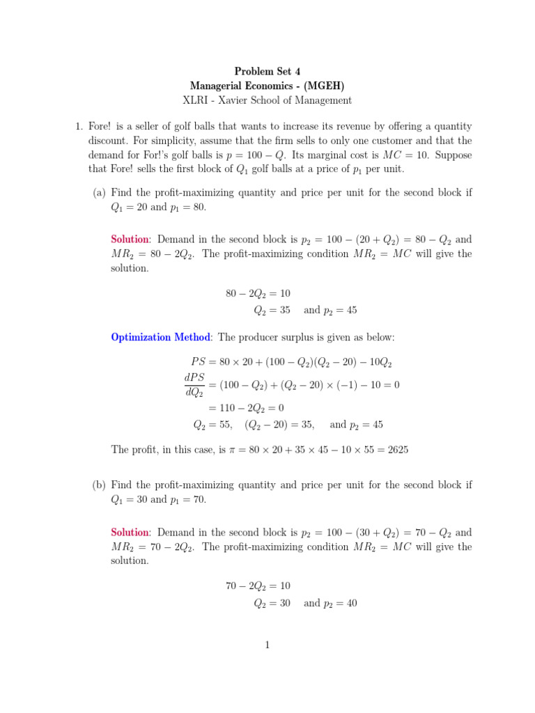 Problem Set 4 - Solution | PDF