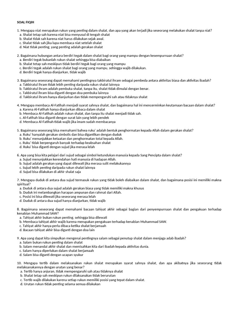 Soal Fiqih | PDF