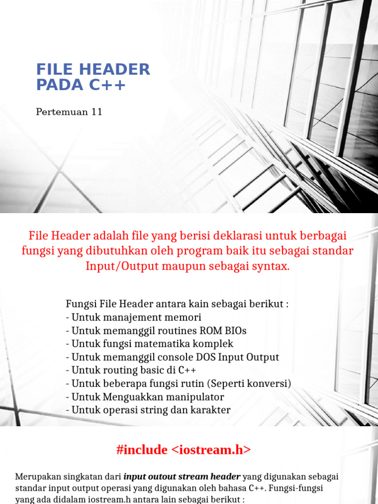 File Header Pada C++ | PDF