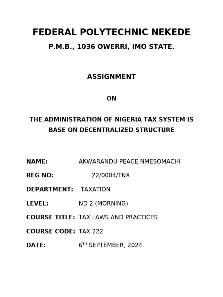 Akwarandu Peace Nmesomachi Assignment | PDF