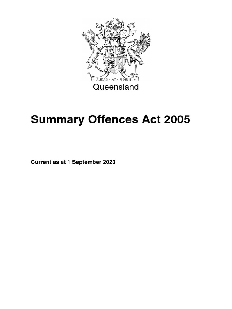 Summary Offences Act 2005 | PDF