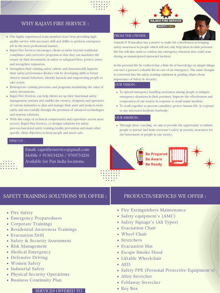 Rajavi Fire Service Brochure | PDF