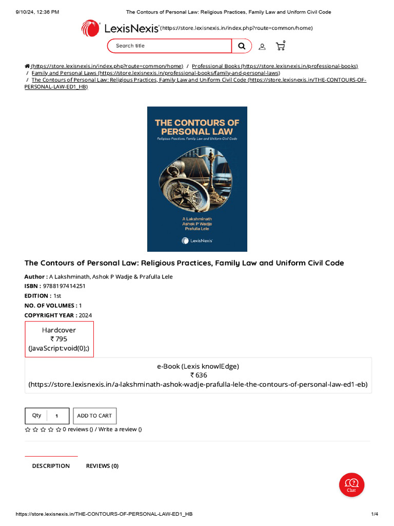The Contours of Personal Law - Religious Practices, Family Law and ...
