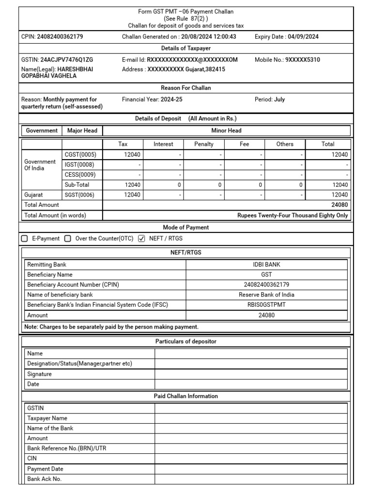 GST-CHALLAN (2) | PDF