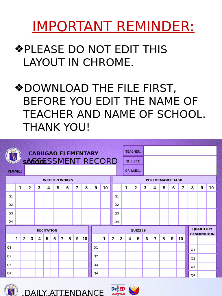 ASSESSMENT RECORD | PDF