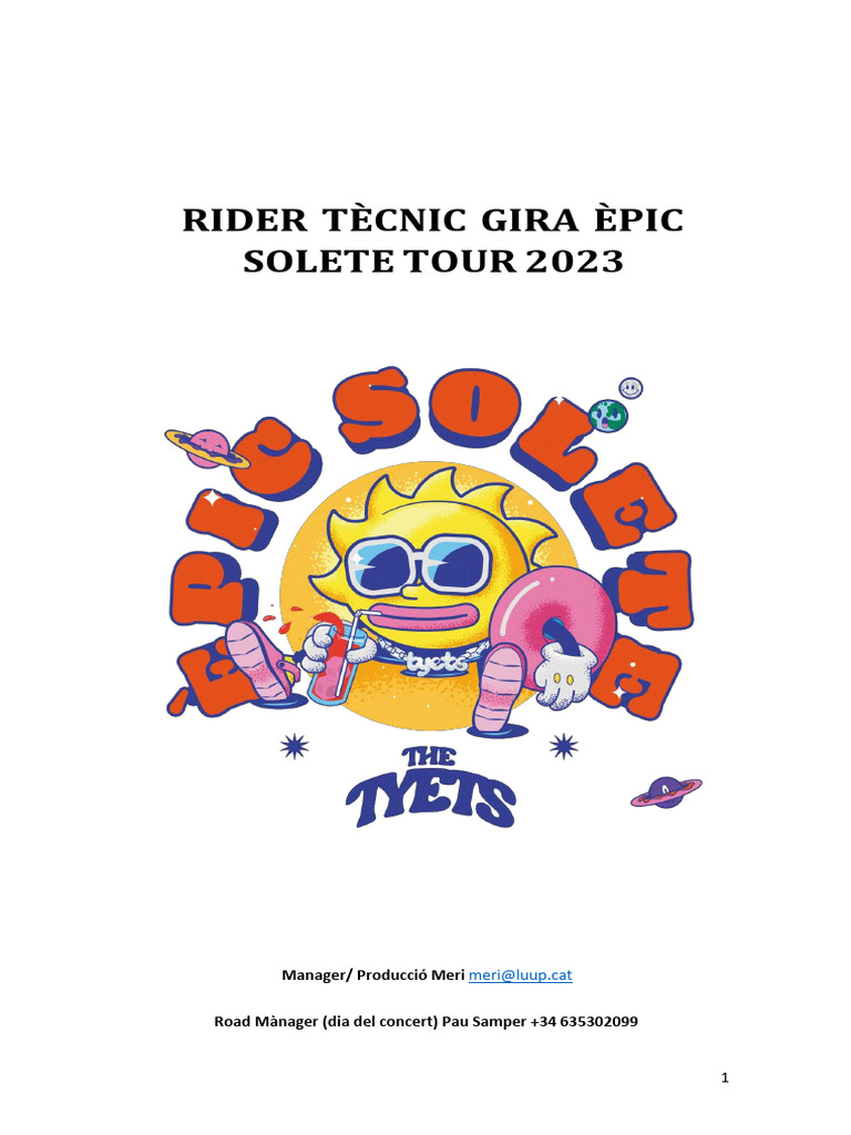 Annex 1 Rider Tècnic The Tyets 2023v1 | PDF