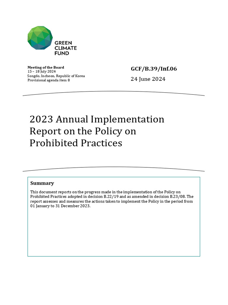 GCF Prohibited Practices | PDF