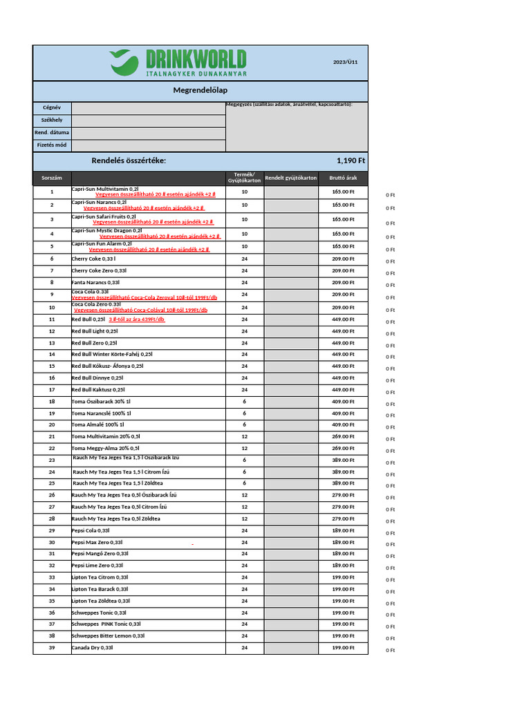 DW Megrendelo Form | PDF