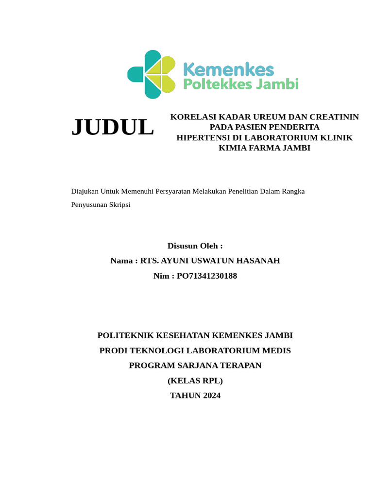 PROPOSAL SKRIPSI RTS. AYUNI USWATUN HASANAH - Docx BENAR FIX | PDF