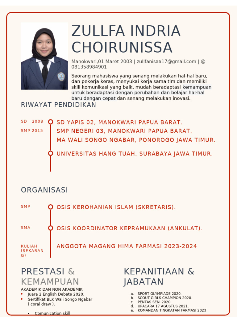 CV - Zullfa Indria - 064 | PDF