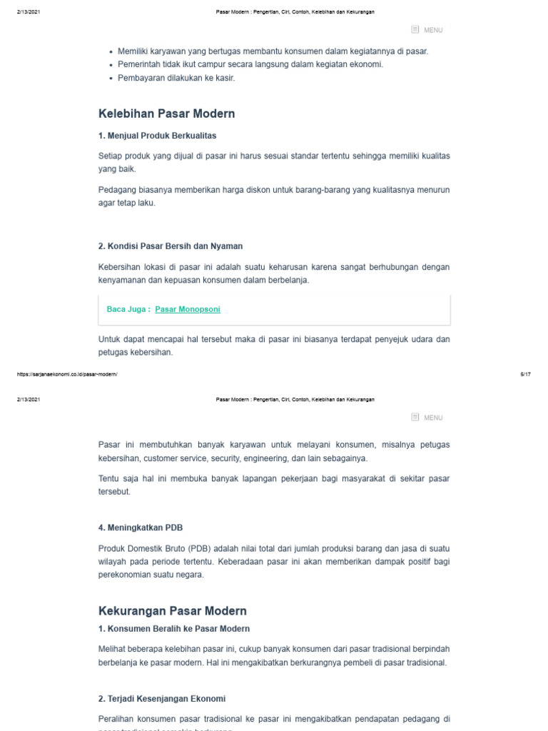 Pasar Modern _ Pengertian, Ciri, Contoh, Kelebihan dan Kekurangan | PDF