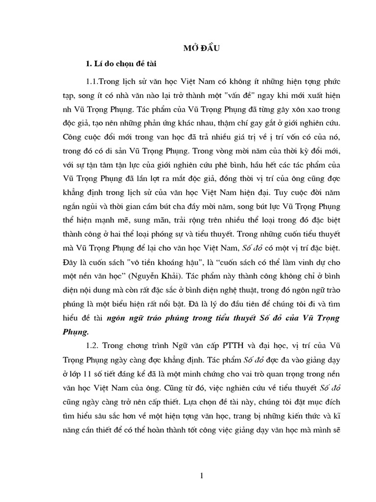 (123doc) Luan Van Ngon Ngu Trao Phung Trong Tieu Thuyet So Do Cua Vu Trong Phung | PDF