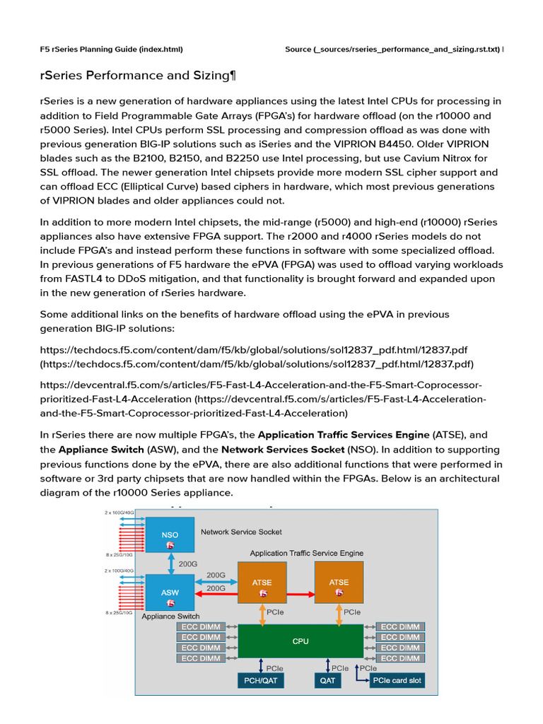 Rseries Performance and Sizing | PDF
