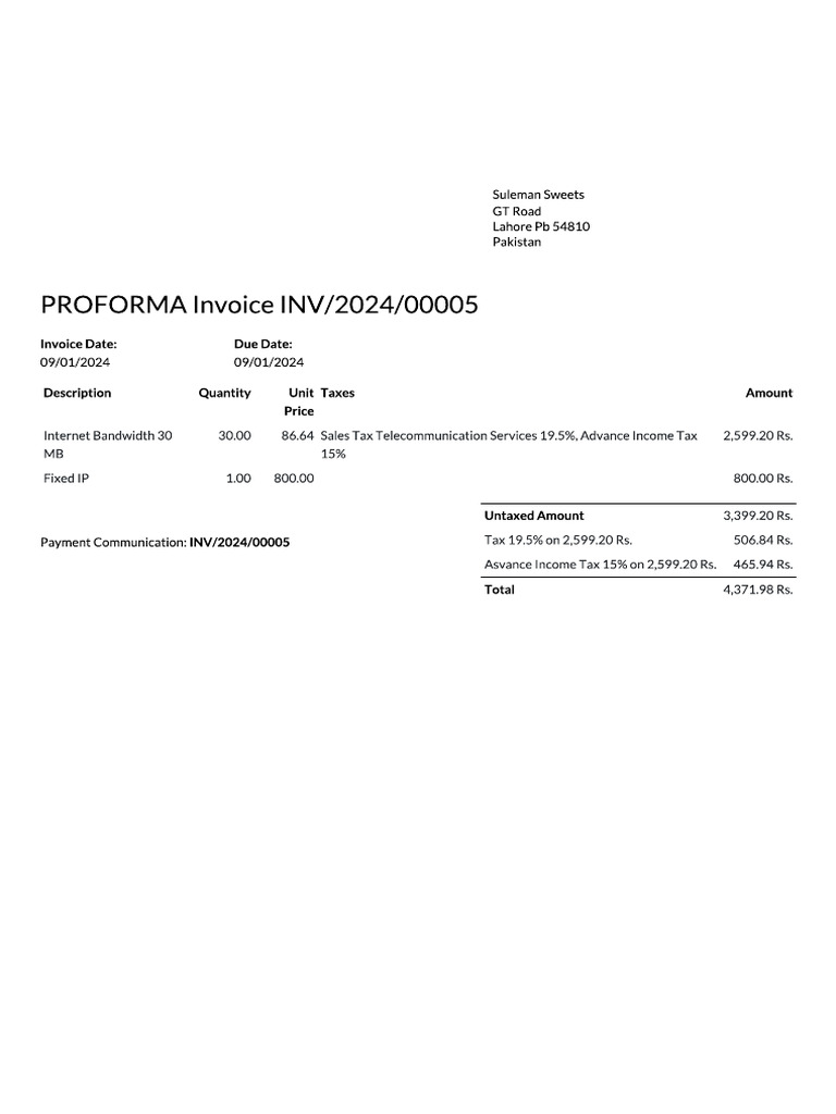 Inv 2024 00005 | PDF