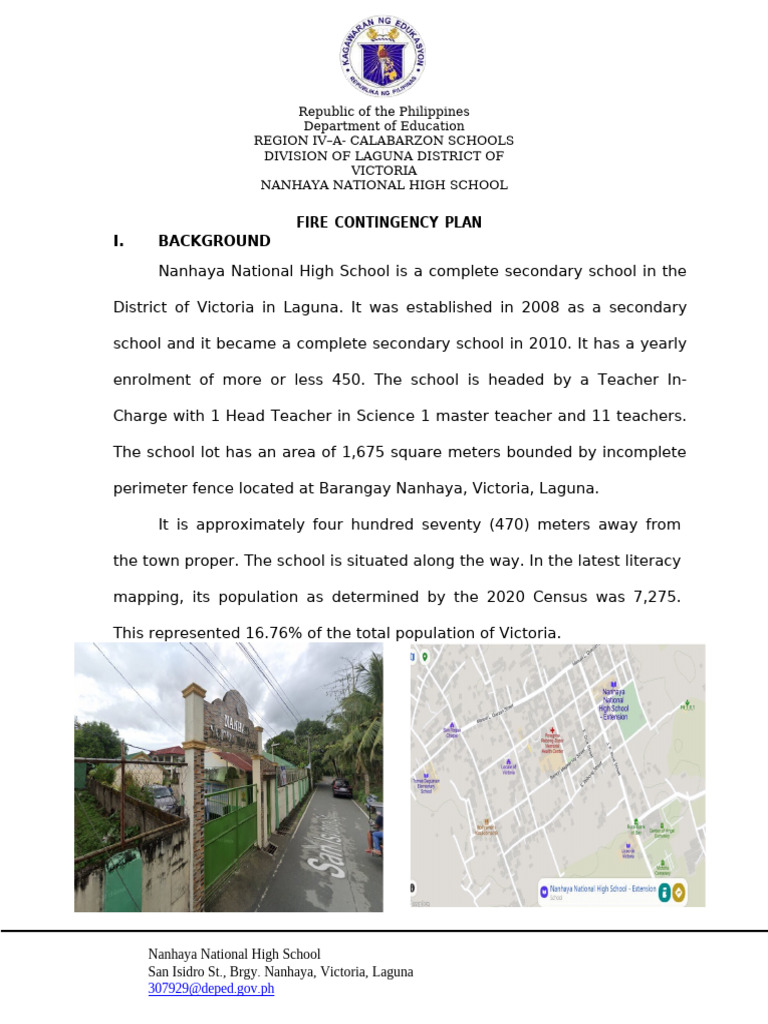 NNHS Fire Contingency Plan | PDF