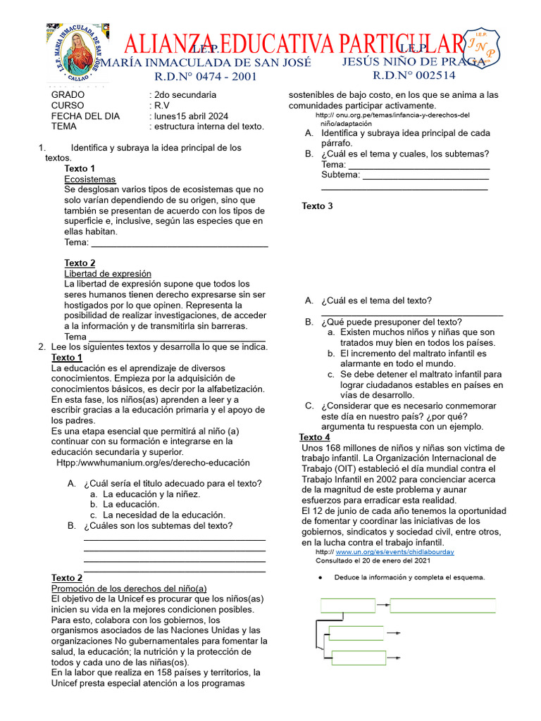 Estructura Interna Del Texto 2do 12-04 | PDF