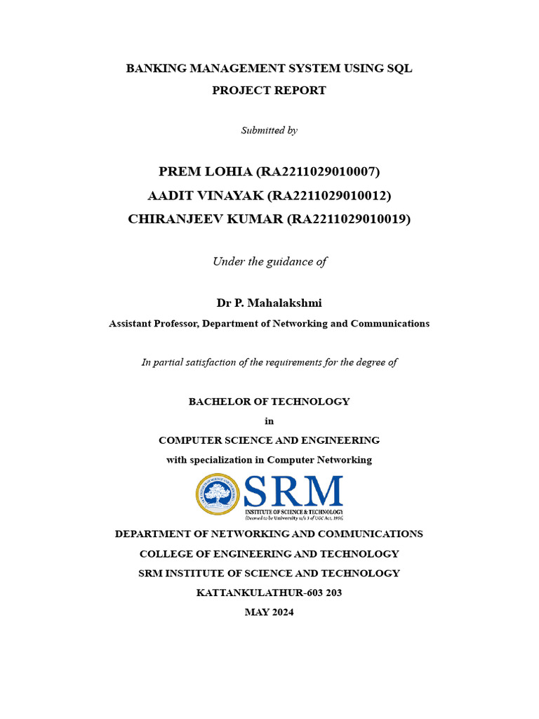 DBMS Mini Project (Prem) | PDF