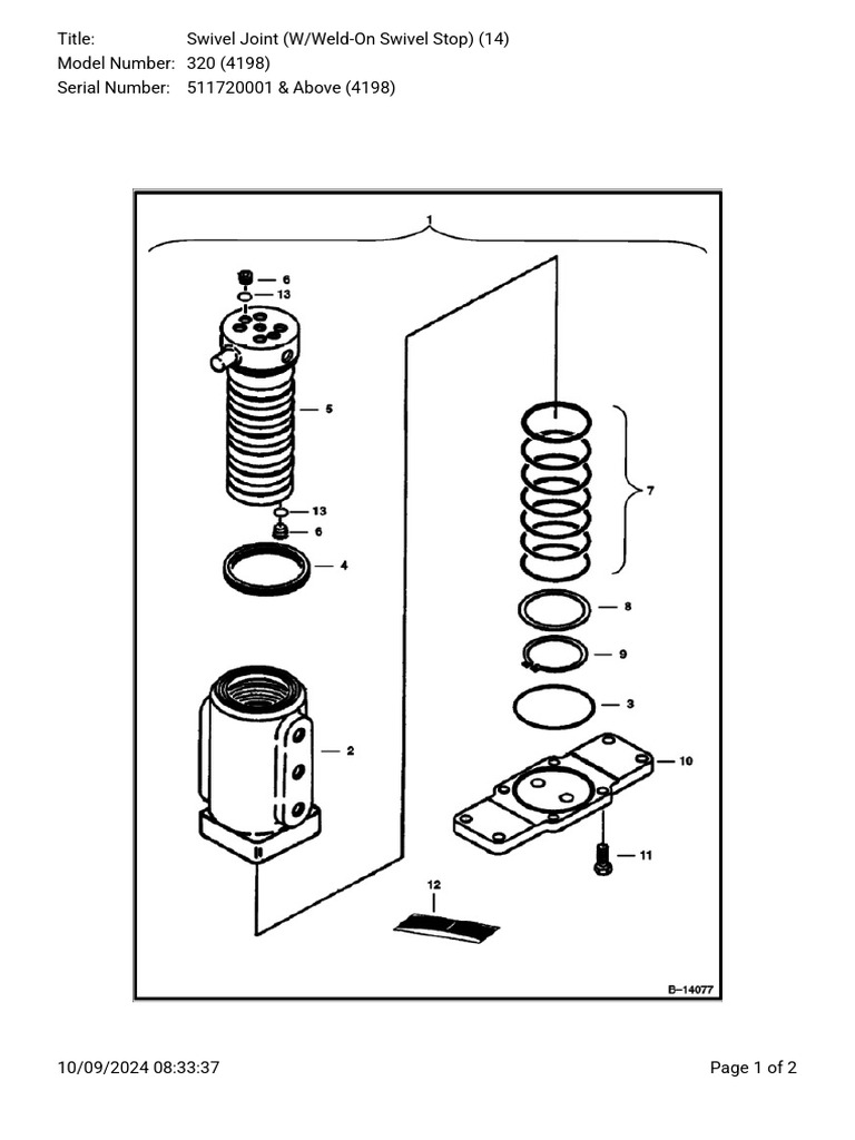Swivel Joint (W - Weld-On Swivel Stop) (14) - 320 (4198) | PDF