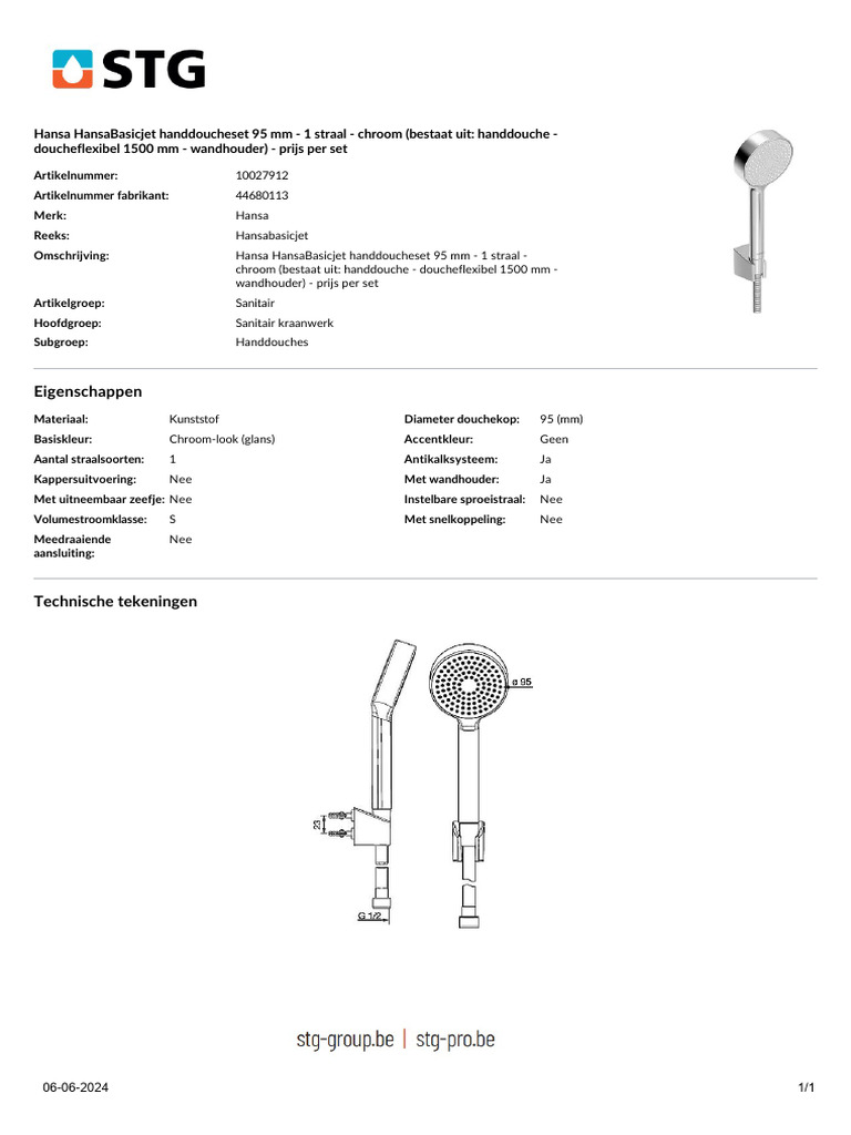 Technische Fiche Art. 10027912: Eigenschappen | PDF