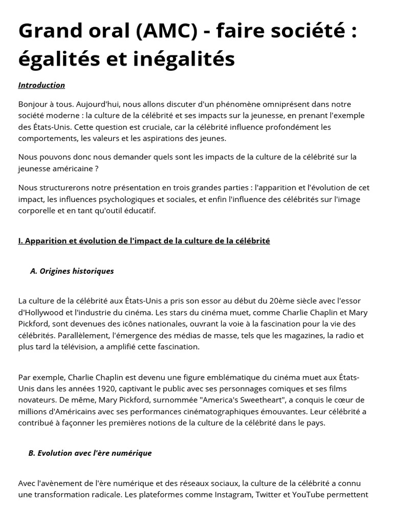 Grand Oral (AMC) | PDF