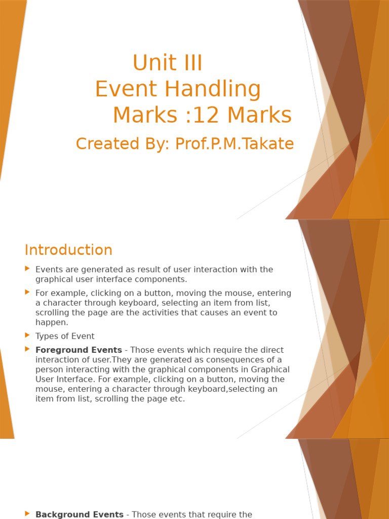 AJP Unit 3 Event Handling | PDF