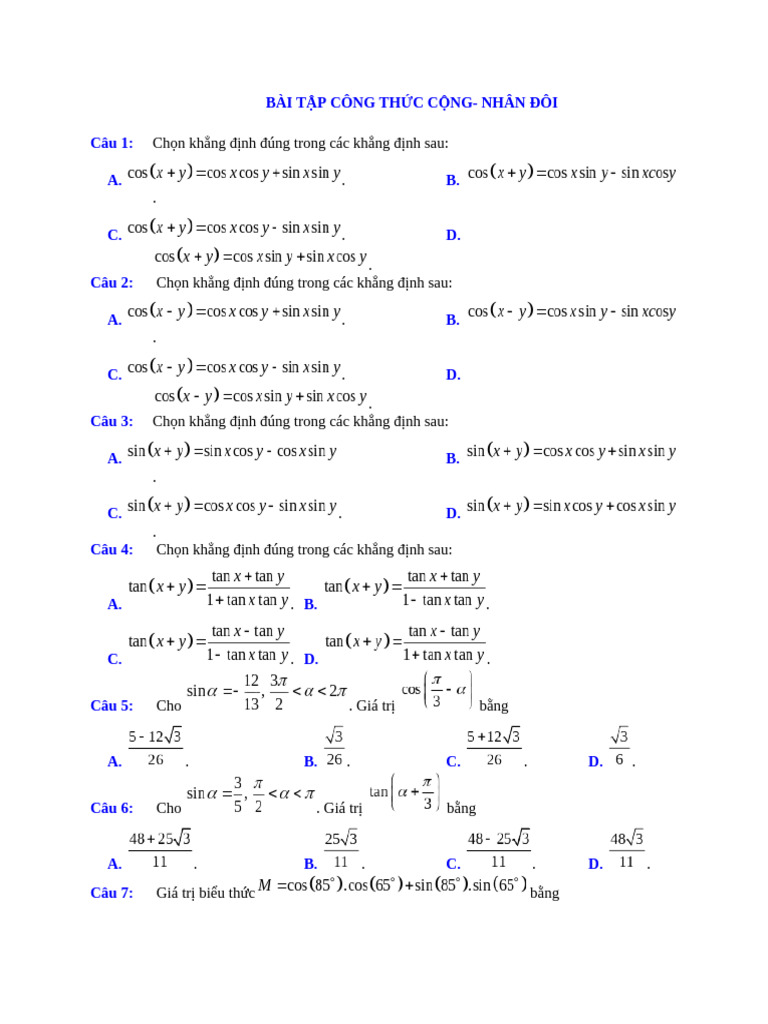 Công TH C C NG - Nhân Đôi | PDF