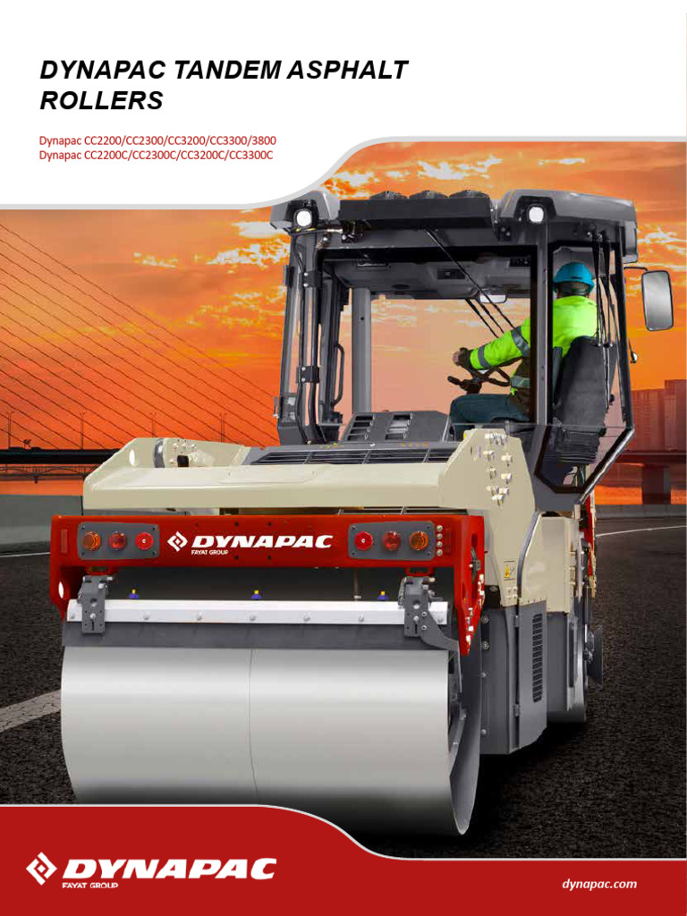 Dynapac Tandem Asphalt Rollers CC2200 To CC3800 | PDF