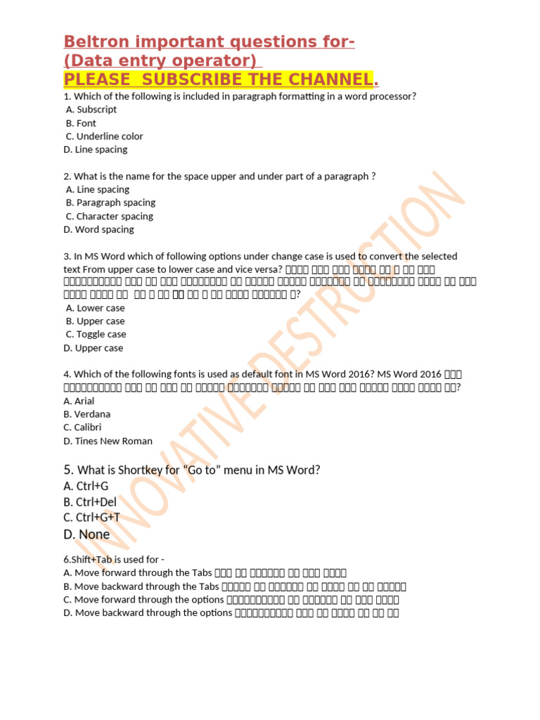 beltron question sample paper | PDF