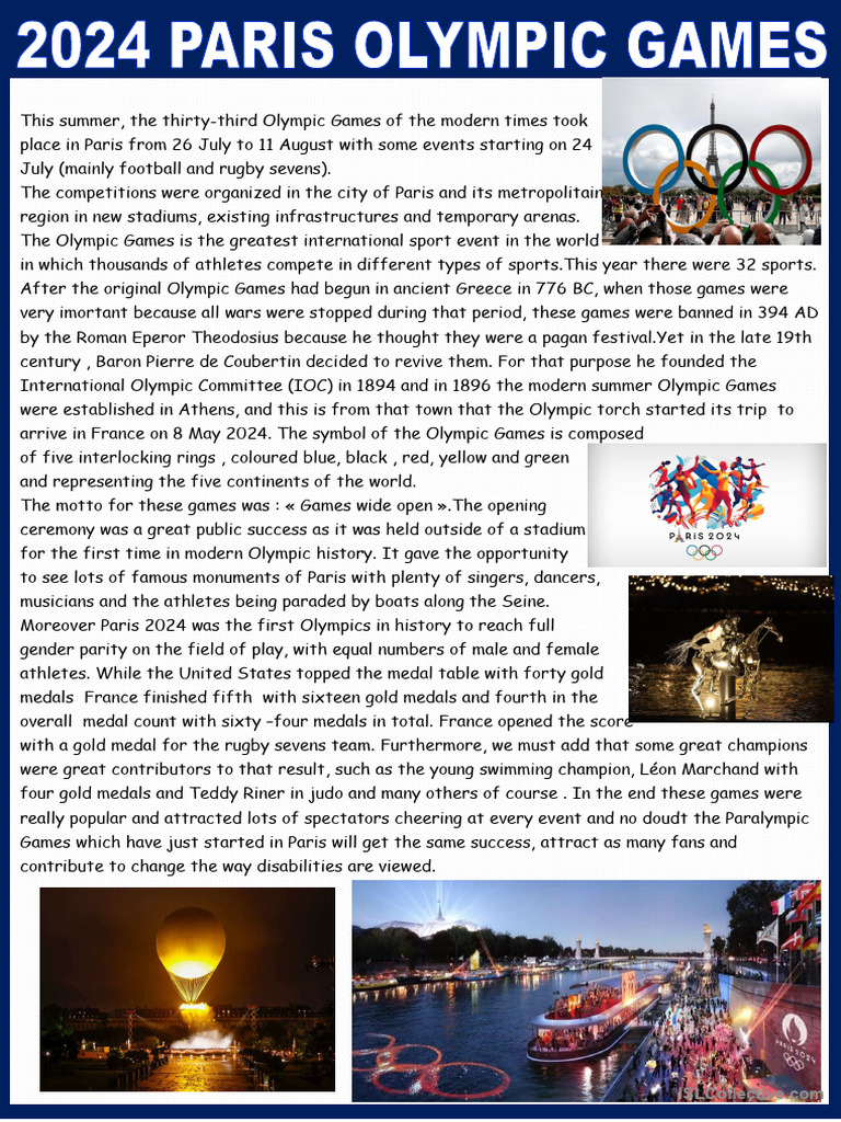 2024 Paris Olympic Games | PDF