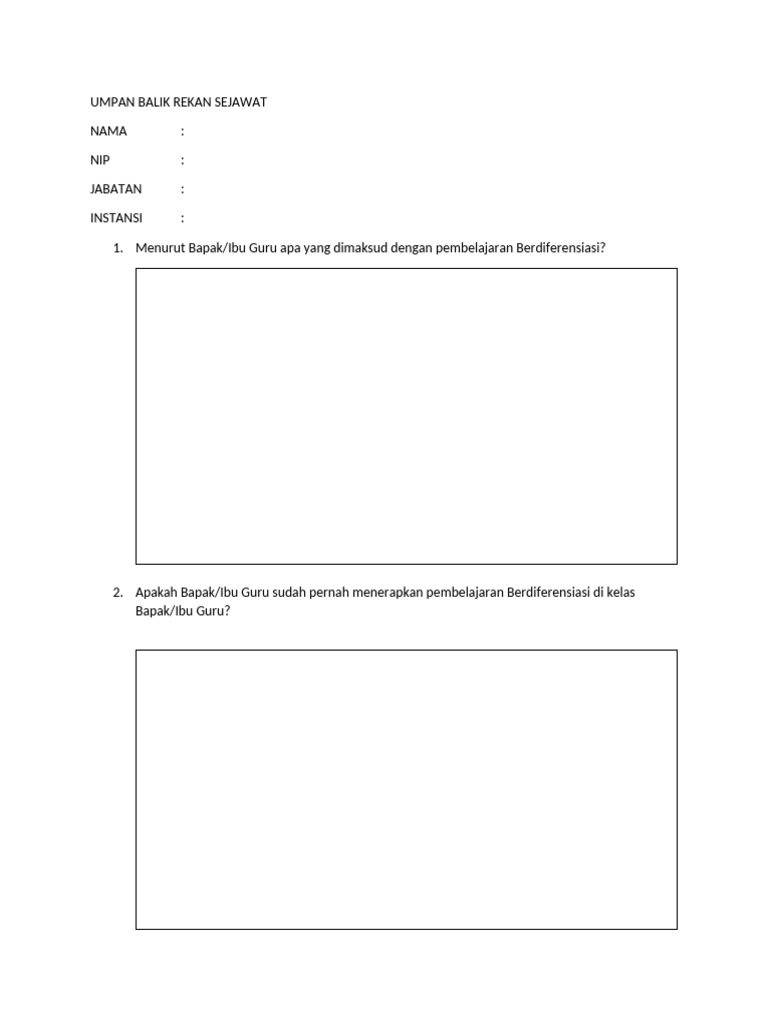 Umpan Balik Rekan Sejawat Modul 1 | PDF