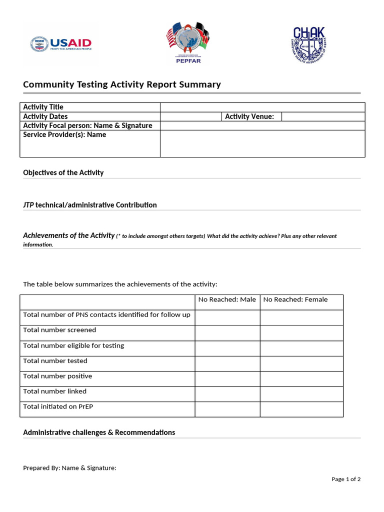 Community targeted testing report template (2) | PDF