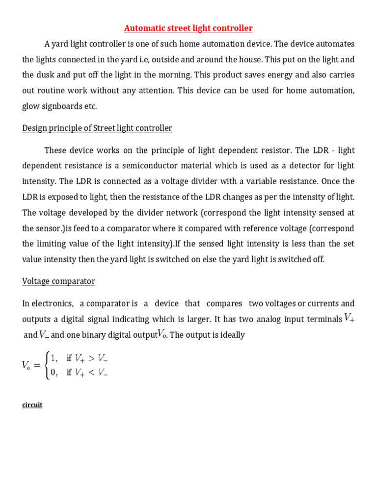 Automatic Street Light Controller - Eng 2000-1 | PDF