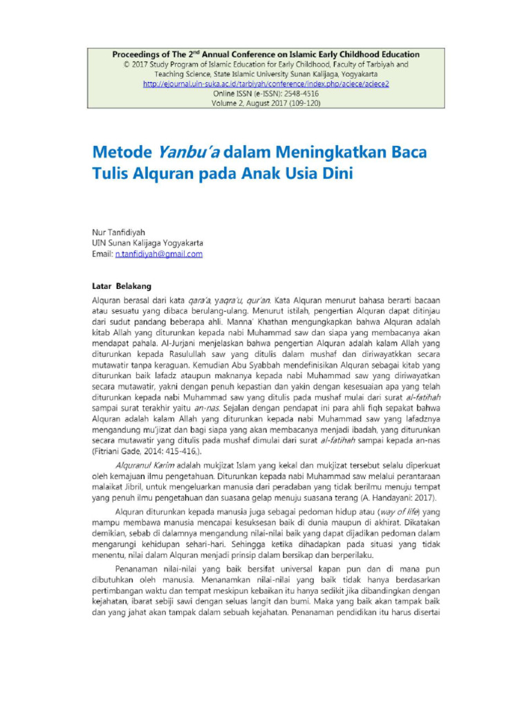 Makalah Metode Yanbua | PDF