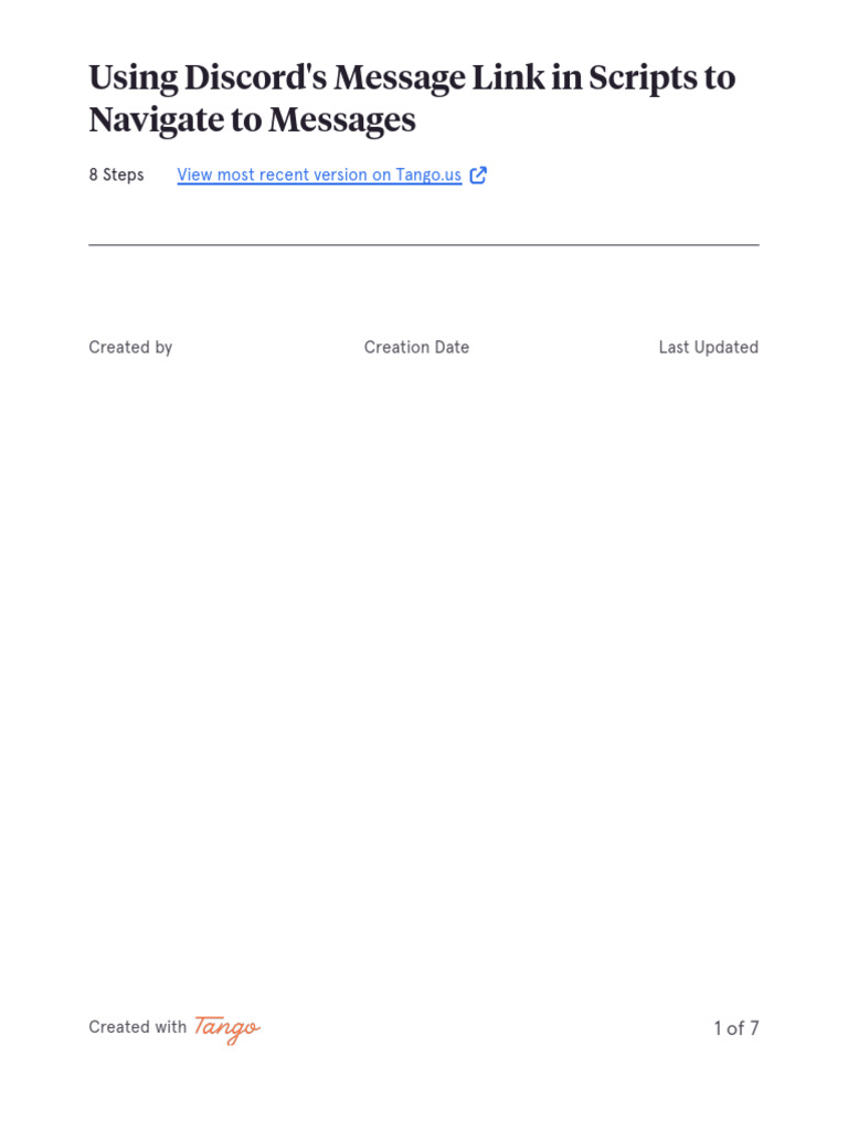 Using Discord's Message Link in Scripts To Navigate To Messages | PDF
