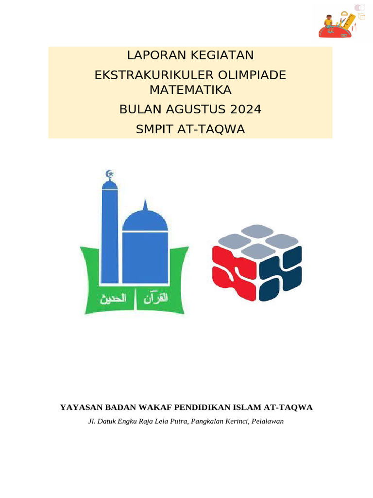 Laporan Ekskul MTK Bulan Agustus | PDF